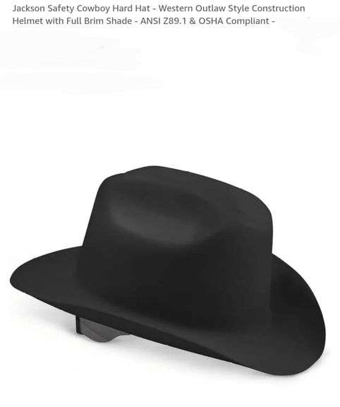 Jackson Safety Cowboy Hard Hat - Western Outlaw Style Construction ...