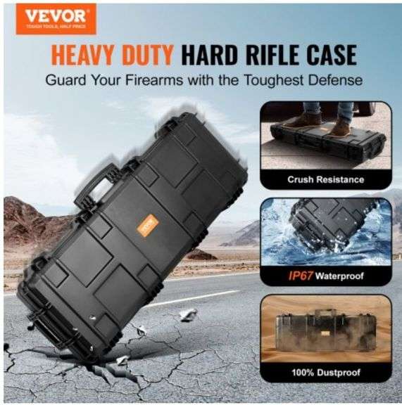 VEVOR Tactical Range Case, Outdoor Tactical Hard Case with 3 Layers ...