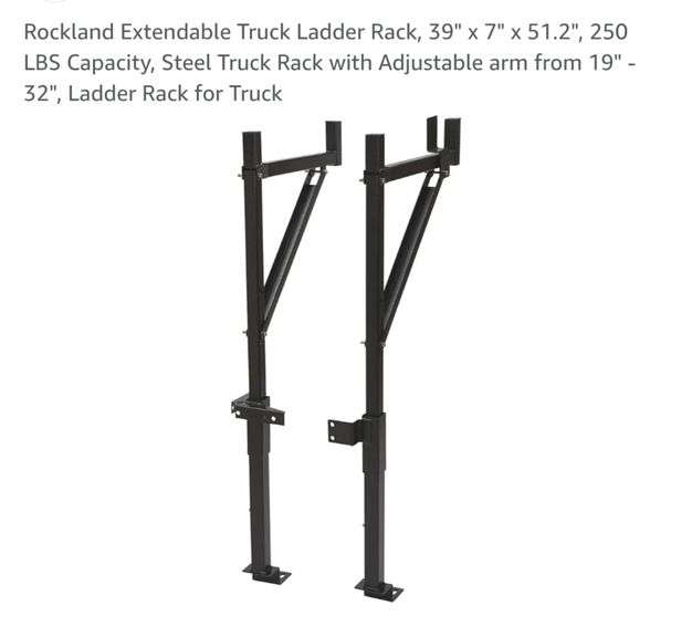 Rockland Extendable Truck Ladder Rack, 39" x 7" x 51.2", 250 LBS ...