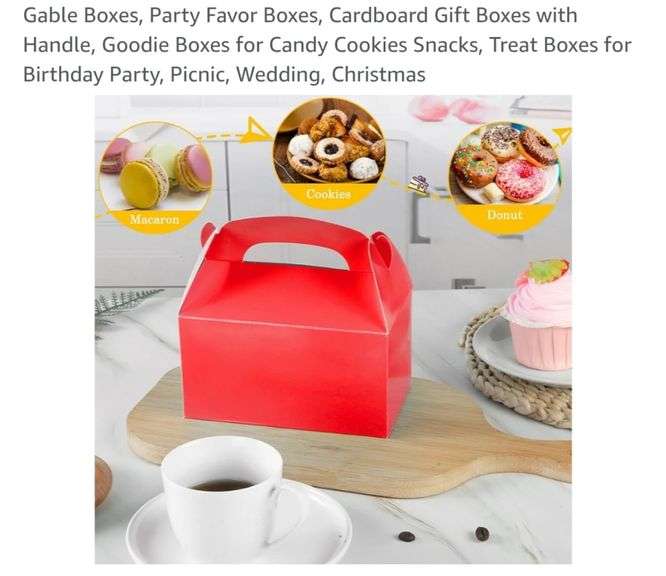 4pk Yellow Gable Boxes, Party Favor Boxes, Cardboard Gift Boxes with ...