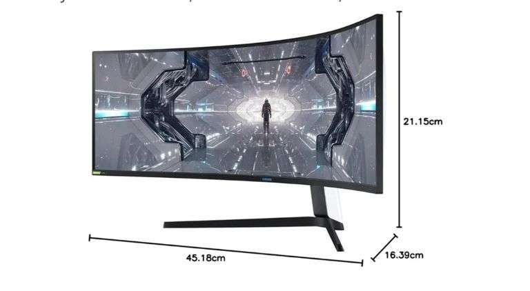 SAMSUNG 49” Odyssey G9 Gaming Monitor, 1000R Curved Screen, QLED, Dual ...