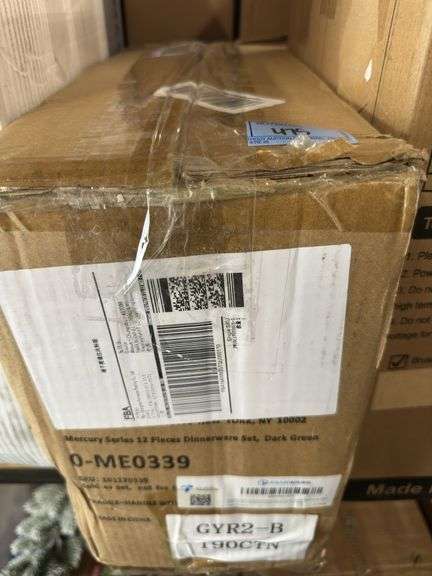 Famiware Mercury Plates and Bowls Sets, 12 Pieces Stoneware Dinnerware ...