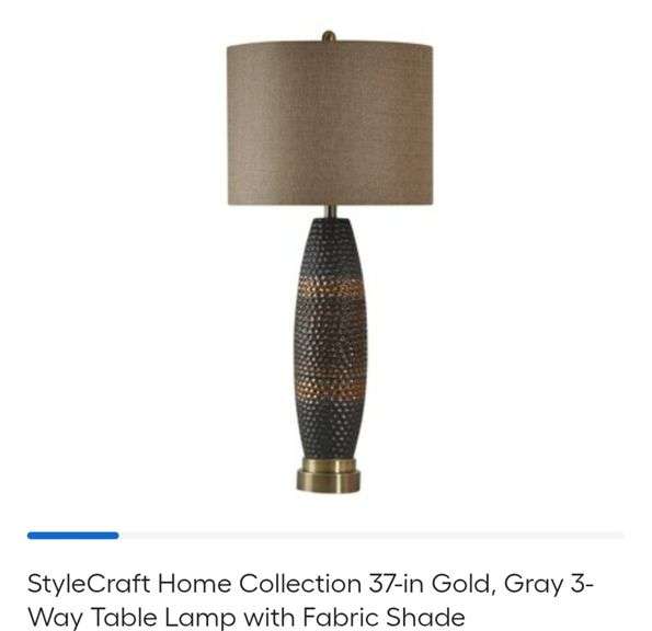 StyleCraft Home Collection 37-in Gold, Gray 3-Way Table Lamp with ...