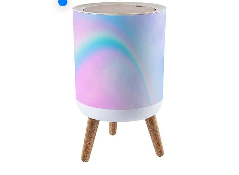 READ-see pictures, (2) Small Trash Can with Lid Boho Rainbow fantasy ...