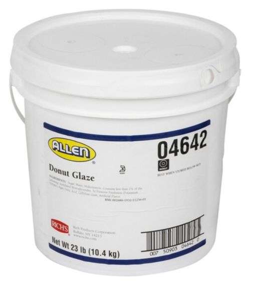 Allen Donut Glaze 23lb Bucket & Allen Chocolate Butter Cream Icing 30lb ...