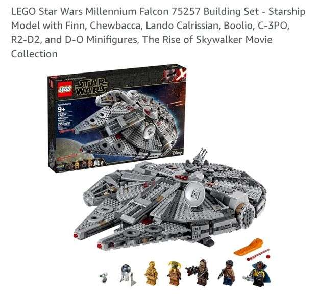 LEGO Star Wars Millennium Falcon 75257 Building Set - Starship Model ...