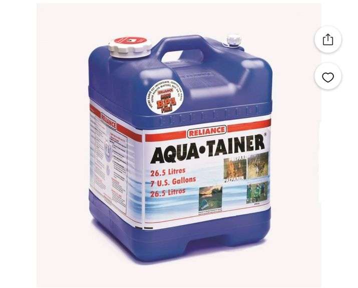 Reliance Aqua-Tainer Water Container 7 Gallon - Lexington Online Auction