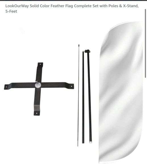 LookOurWay Solid Color Feather Flag Complete Set with Poles & X-Stand ...