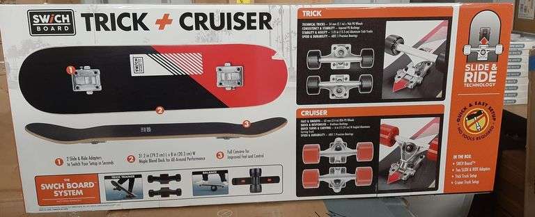 Swichboard 2-in-1 Trick and Cruiser 31" Deck Complete Skateboard Set ...