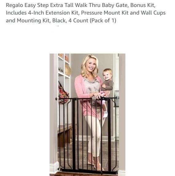 Regalo Easy Step Extra Tall Walk Thru Baby Gate, Bonus Kit, Includes 4 ...