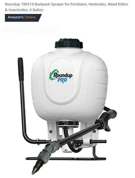 Roundup 190314 Backpack Sprayer for Fertilizers, Herbicides, Weed ...