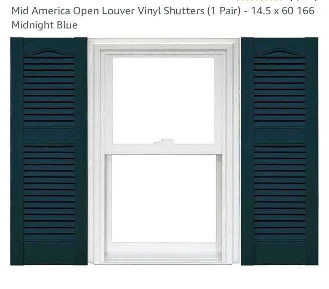 Mid America Open Louver Vinyl Shutters (1 Pair) - 14.5 x 60 166 ...