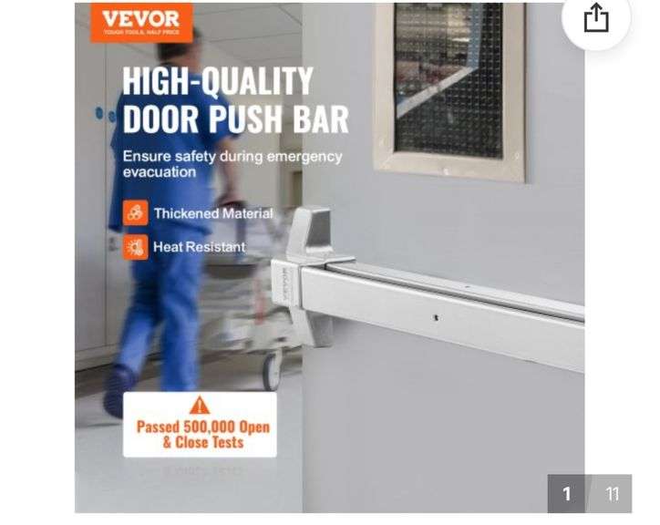 VEVOR Push Bar Door Locks, Carbon Steel Panic Bars for Exit Doors, with ...
