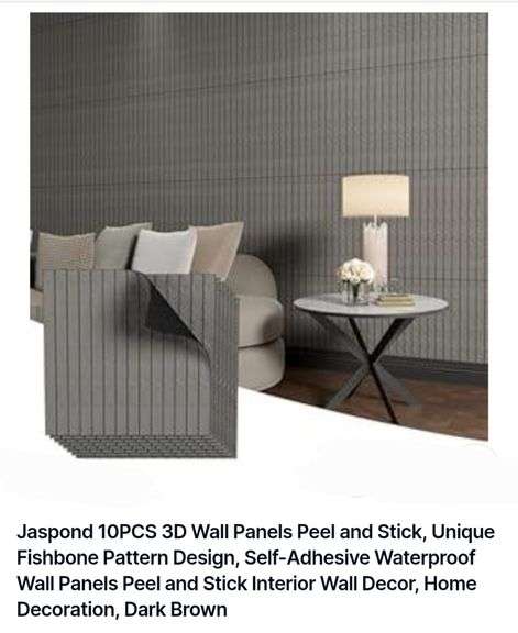 Jaspond 10PCS 3D Wall Panels Peel and Stick, Unique Fishbone Pattern ...