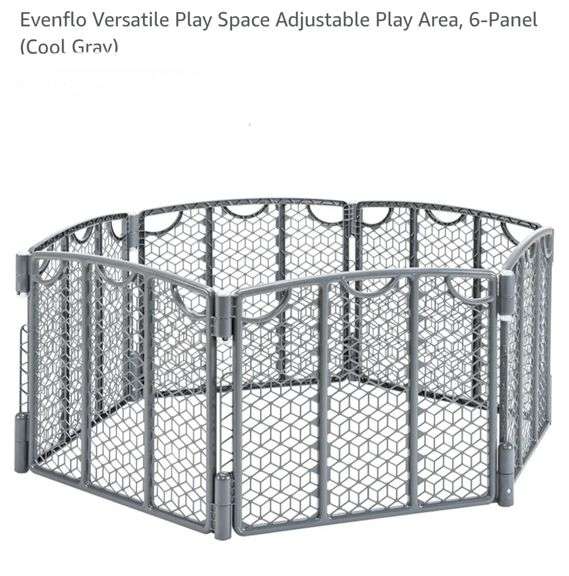 Evenflo Versatile Play Space Adjustable Play Area, 6-Panel (Cool Gray) - Lexington Online Auction