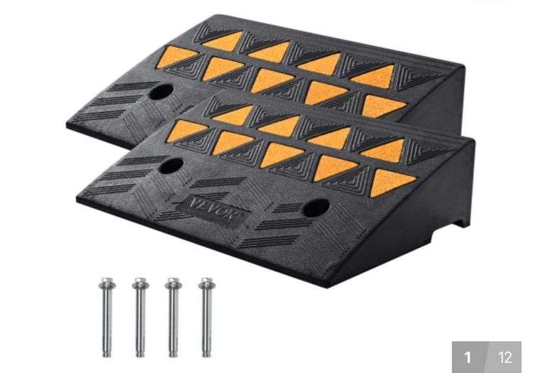 VEVOR Rubber Curb Ramp 2 Pack, 5" Rise Height Heavy-Duty 33069 lbs/15 T ...