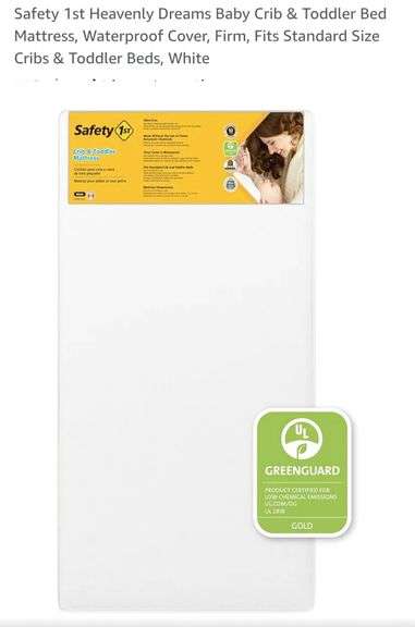 Safety 1st Heavenly Dreams Baby Crib & Toddler Bed Mattress, Waterproof ...