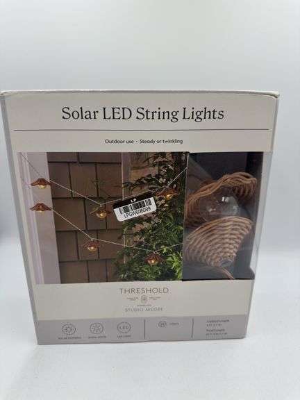 10ct Solar LED Outdoor Orb and Globe String Lights with Plastic Rattan ...