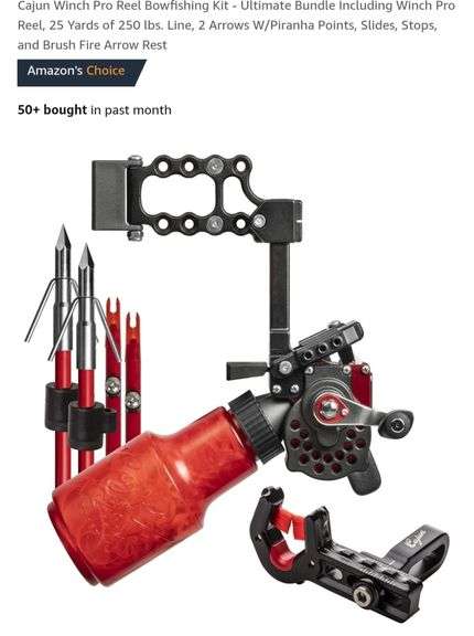 Cajun Winch Pro Reel Bowfishing Kit - Ultimate Bundle Including Winch ...
