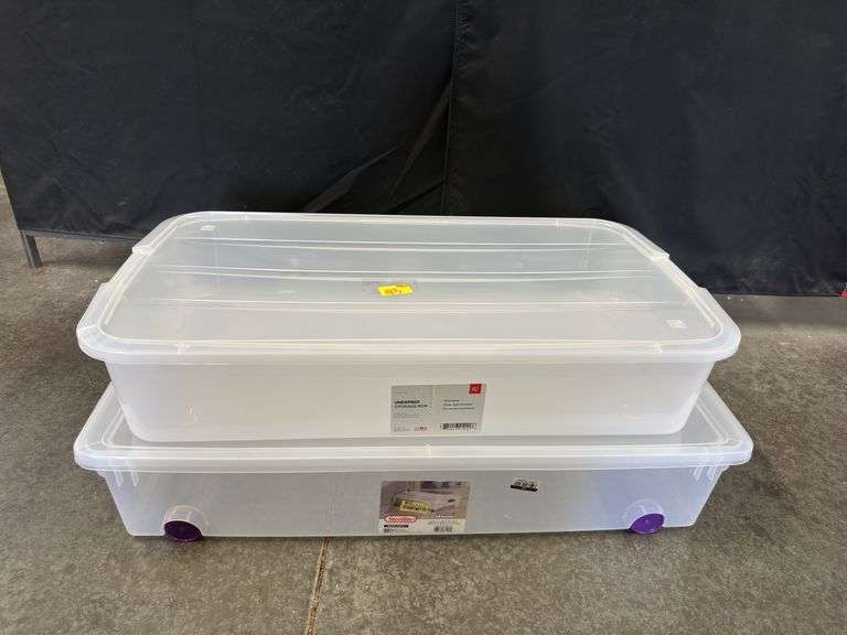 IRIS USA 50 Qt Plastic Under Bed Storage Organizer Bin Container with ...