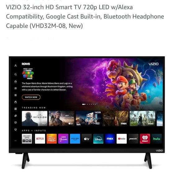 VIZIO 32-inch HD Smart TV 720p LED w/Alexa Compatibility, Google Cast ...