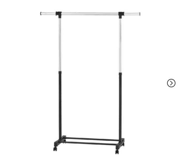 Adjustable Single Rod Garment Rack Black - Room Essentials™: Steel ...