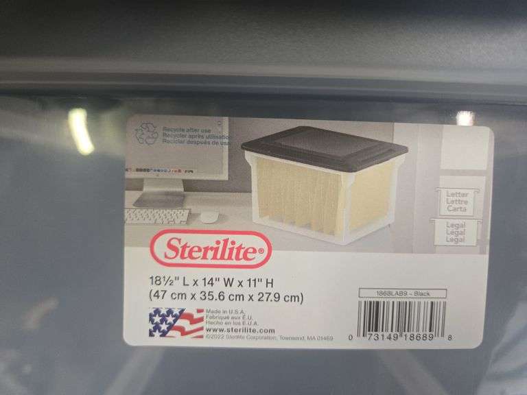 Sterilite File Box, Stackable Storage Bin with Lid, Plastic Container ...