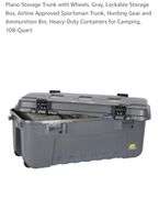 Plano Storage Trunk with Wheels, Gray, Lockable Storage Box, Airline ...