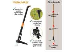 Fiskars 4-Claw Stand Up Weed Puller Tool, Gardening Hand Weeding Tool ...