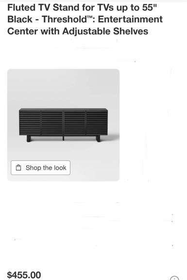 Fluted TV Stand for TVs up to 55" Black - Threshold™: Entertainment ...