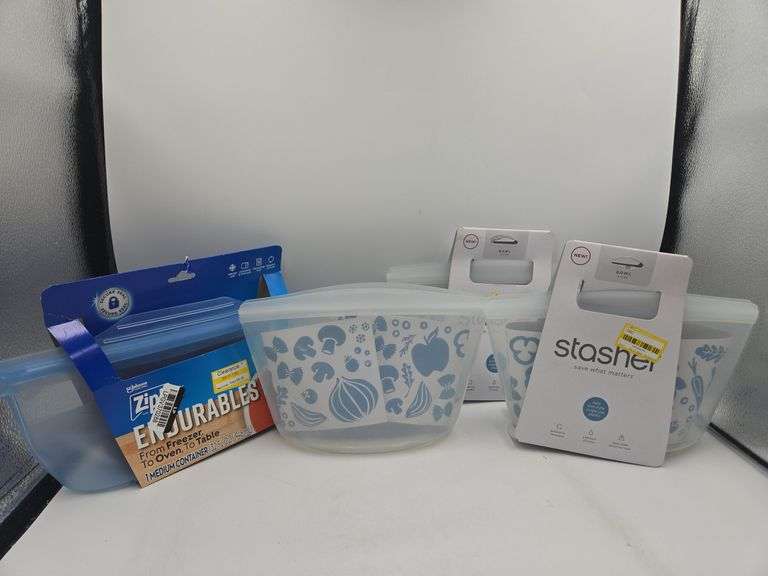 (3) Stasher Storage Bowls & Ziploc Endurables Medium Container ...