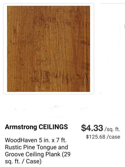 Armstrong CEILINGS WoodHaven 5 in. x 7 ft. Rustic Pine Tongue and ...