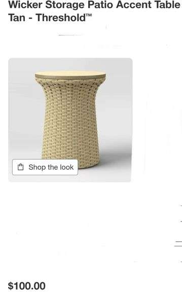 READ!! Wicker Storage Patio Accent Table Tan - Threshold - Lexington ...