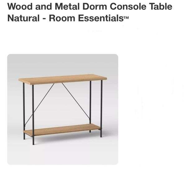 Wood and Metal Dorm Console Table Natural - Room Essentials - Lexington ...
