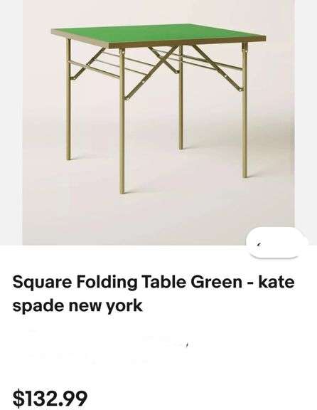 Square Folding Table Green - kate spade new york - Lexington Online Auction
