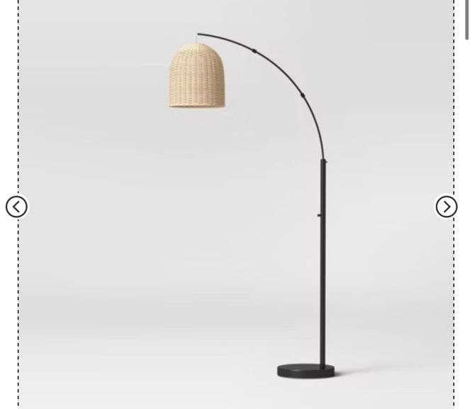 Addison Arc Floor Lamp with Natural Rattan Shade - Threshold ...