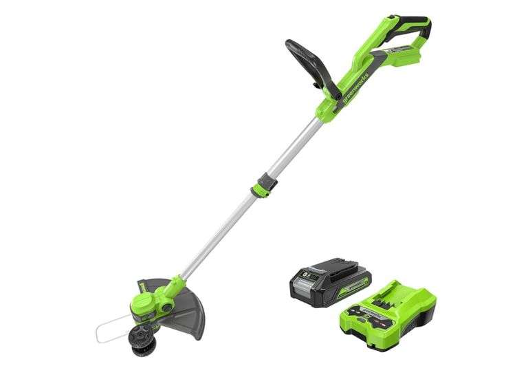 GreenWorks 24V Cordless String Trimmer/Edger (Gen 2), 12" Cutting Width ...