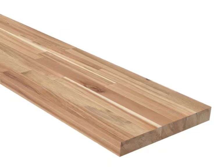 Solid Wood Butcher Block Shelf 48in. W X 12in. D X 1.5in. H in ...