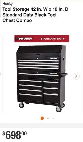 READ!! Husky Tool Storage 42 in. W x 18 in. D Standard Duty Black Tool ...