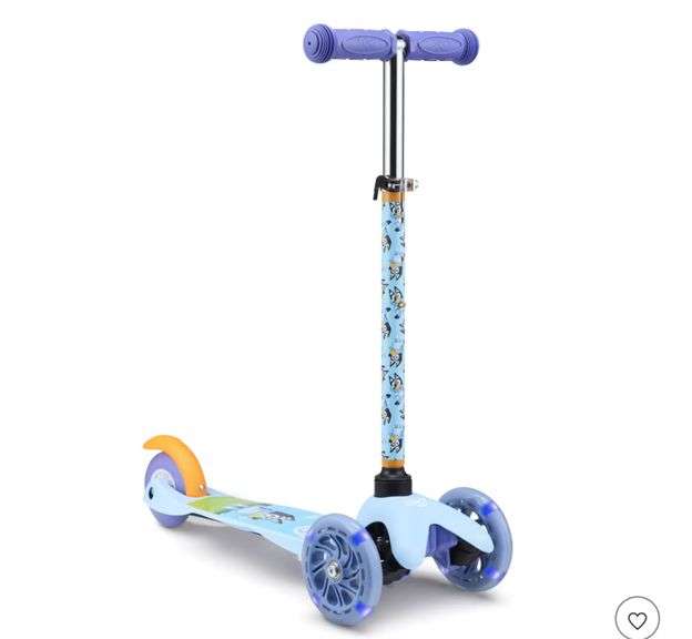 Bluey Self Balancing Kick Scooter with Light Up Wheels - 3-Wheel Tilt ...