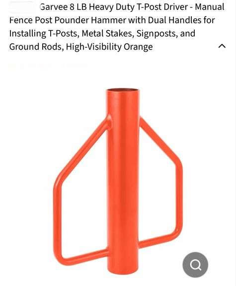 Garvee 8 LB Heavy Duty T-Post Driver - Manual Fence Post Pounder Hammer ...