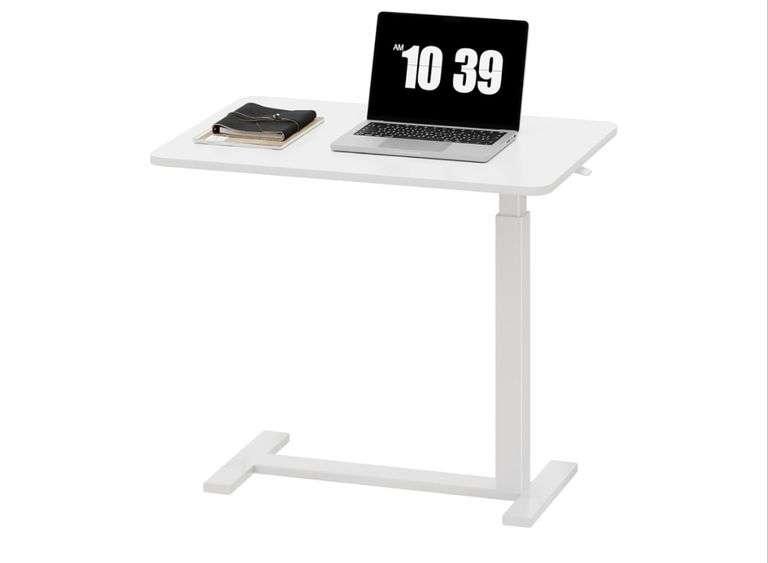 Sweetcrispy Bedside Table with Wheels, Adjustable Bedside Table for ...