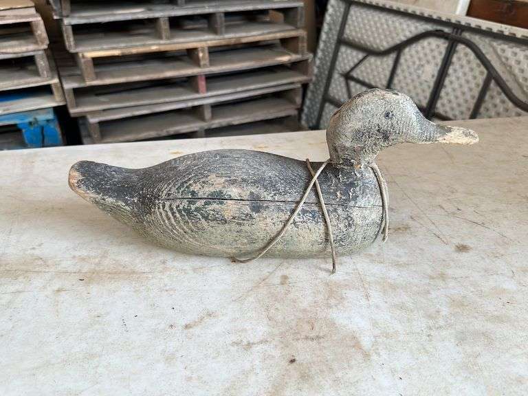 Wood Carved Duck Decoy - Lee Real Estate & Auction Service