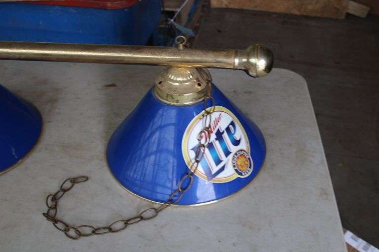 Miller Lite Hanging 3 Light Lamp - Lee Real Estate & Auction Service