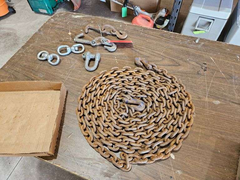 20' 5/16" Log Chain w/ Clevis & Hardware - Lee Real Estate & Auction ...