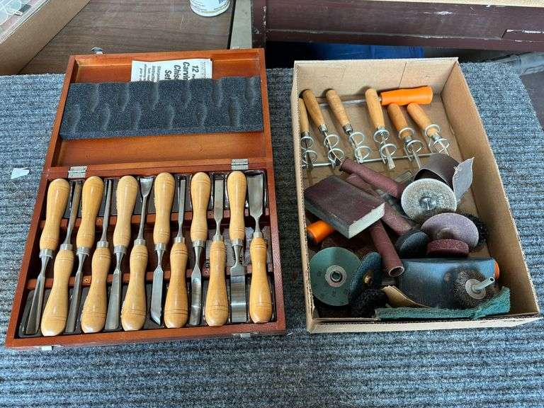 Carving Chisels, Sanding Wheels - Lee Real Estate & Auction Service