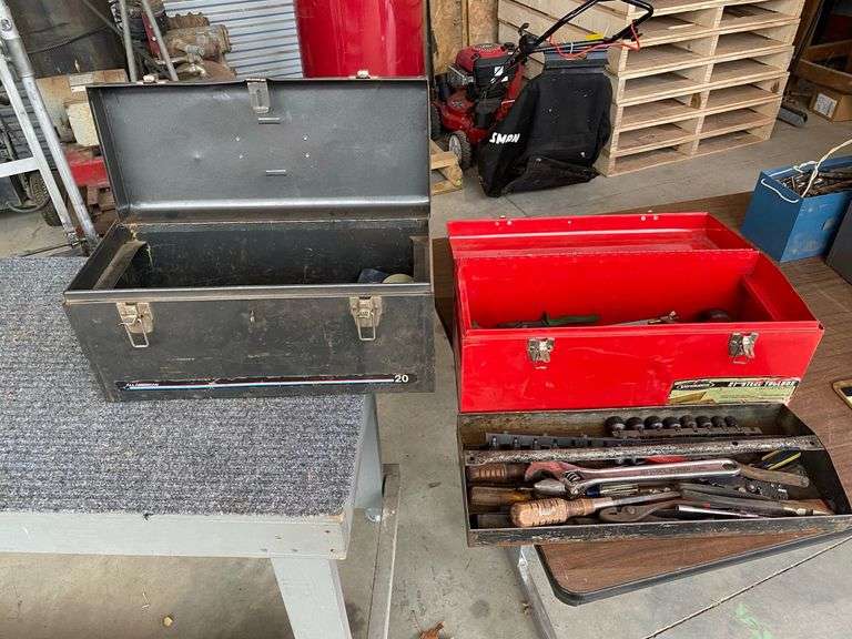 (2) Steel Tool Boxes w/ Tools - Lee Real Estate & Auction Service