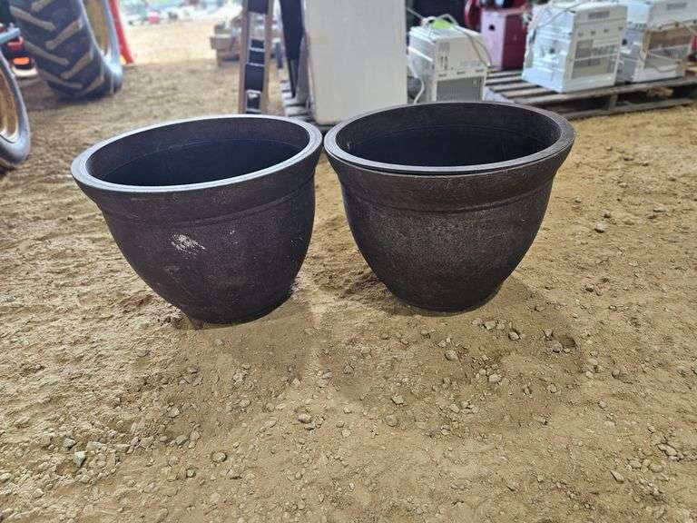 (2) Flower Pots - Lee Real Estate & Auction Service