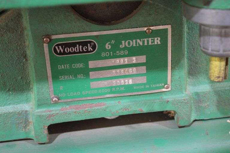 Woodtek 6" HD elec. jointer on stand - Lee Real Estate & Auction Service