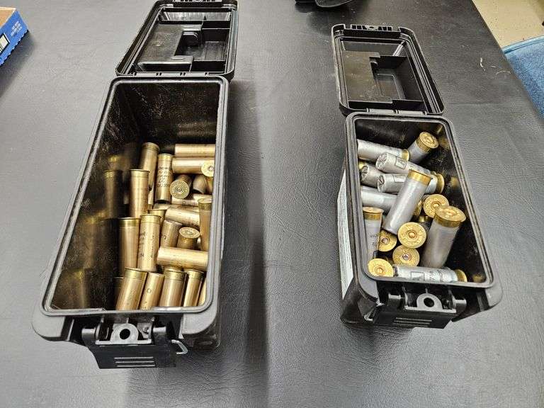Two Plastic Ammo Cases w/ 12 ga. Rnds - Lee Real Estate & Auction Service
